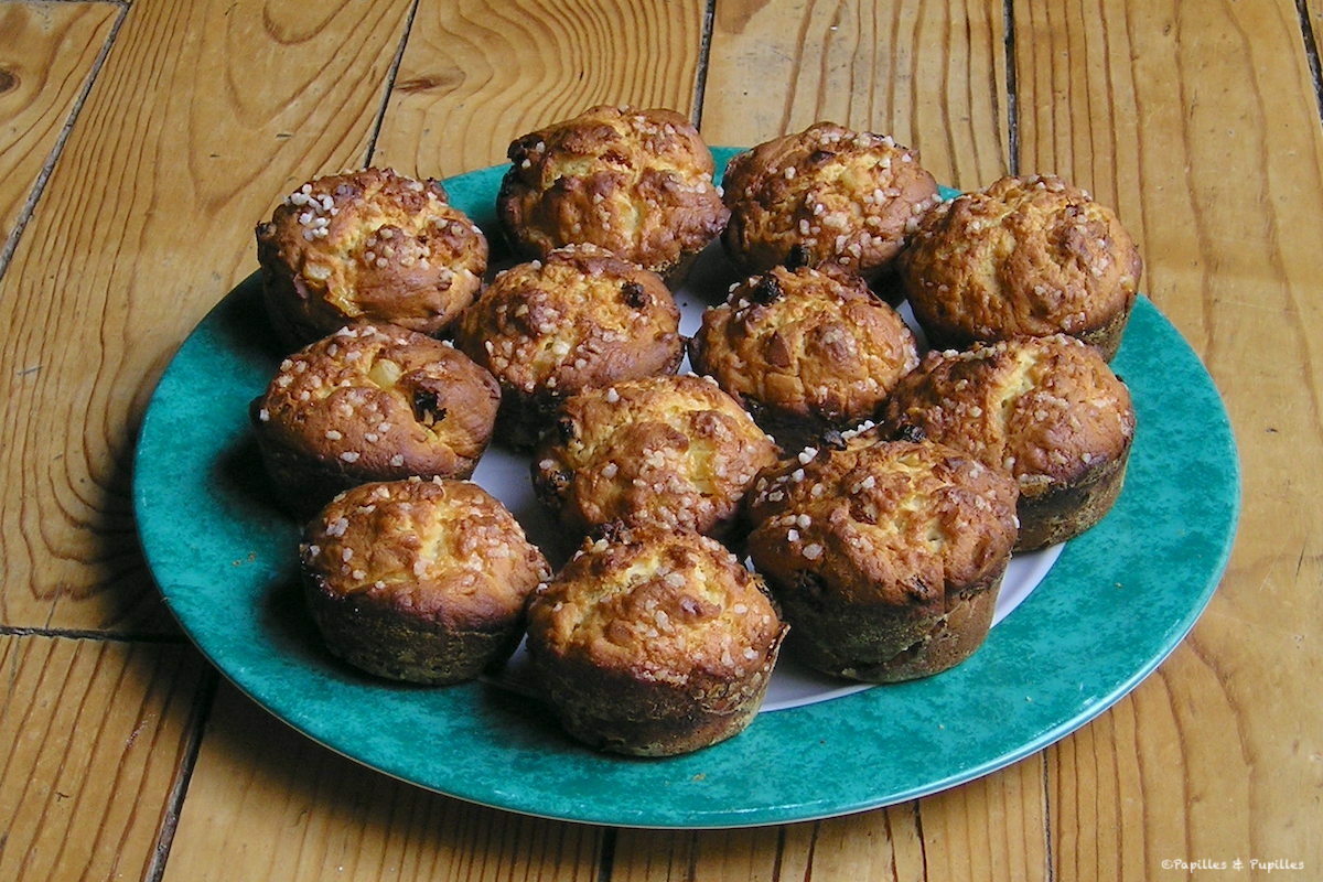 Muffins façon Panettone aux raisins sec et fruits confits