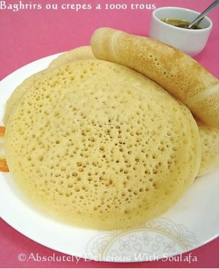 Baghrirs comme au Maroc, les crêpes mille trous sans oeufs