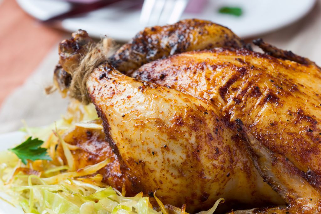 Poulet farci et ses légumes vapeur, sain et bon