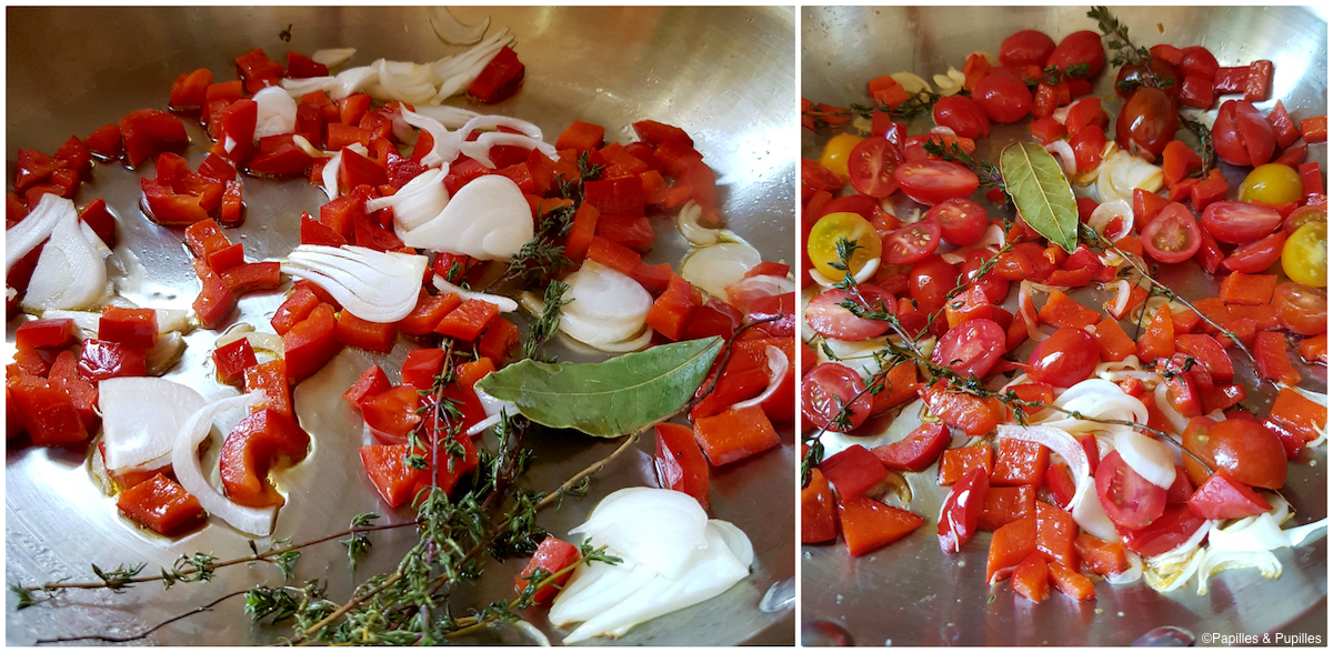Crevettes à la Provençale, aux tomates et poivron