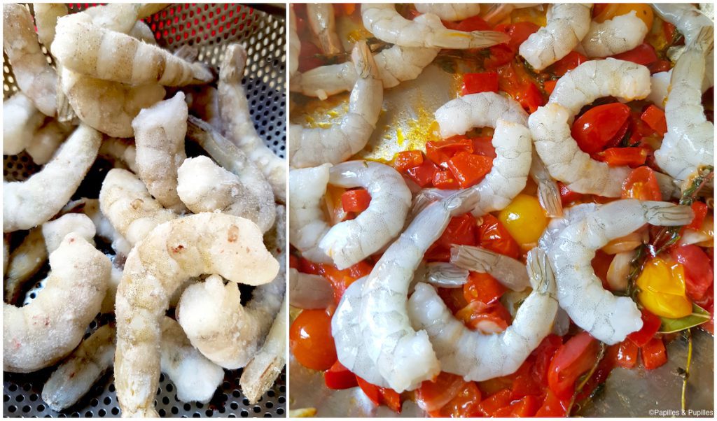 Crevettes à la Provençale, aux tomates et poivron