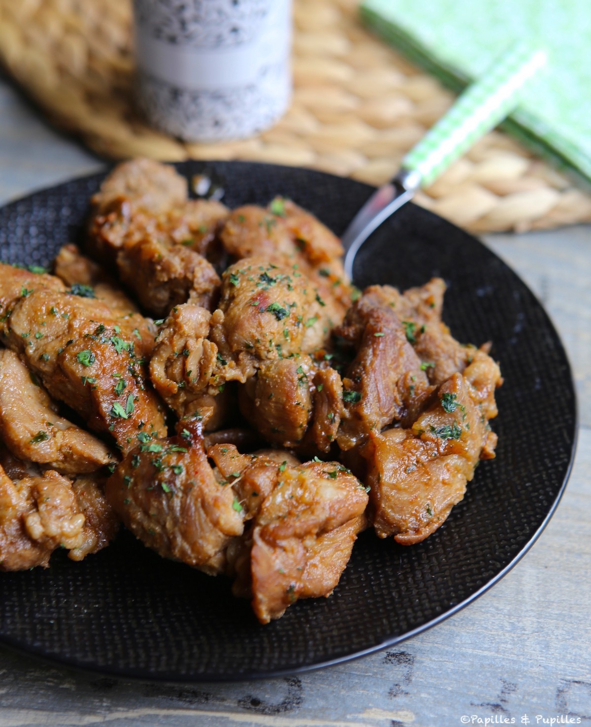 Araignée de porc, sauce au miel et au gingembre