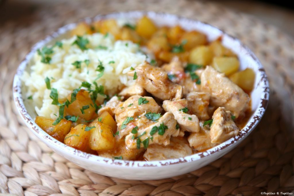 Poulet coco gingembre ananas : recette parfumée