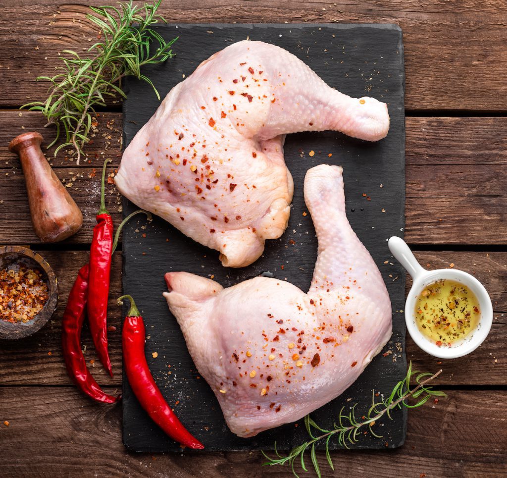 Les découpes de poulet : cuisses, pilons, escalopes etc.