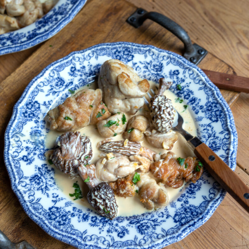 Brick de ris de veau et purée de pommes de terre au persil