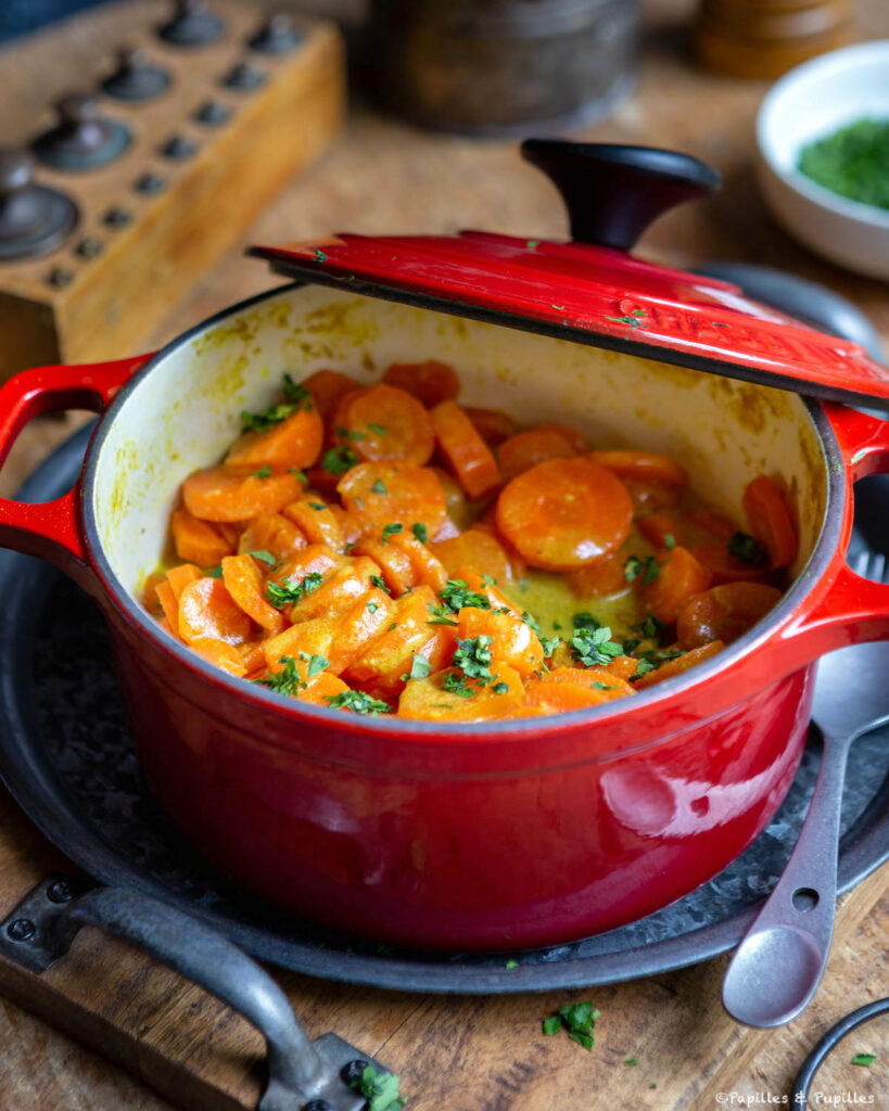 Carottes au curry, lait de coco et citronnelle
